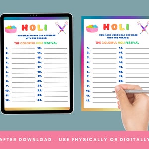 Holi Festival Games Printable Bundle, Holi Activities for Kids and ...
