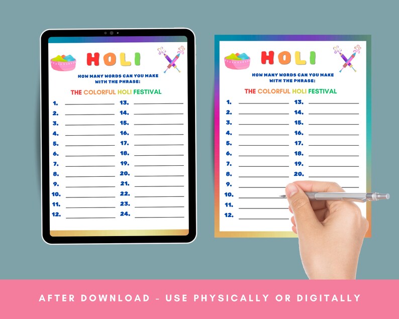 Holi Games Printable Bundle: 13 Fun Indian Activities (digital Download ...