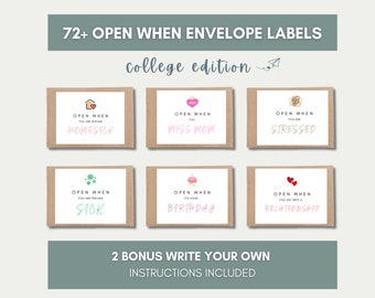 Open When Envelopes for College Students, Open When Letters College ...