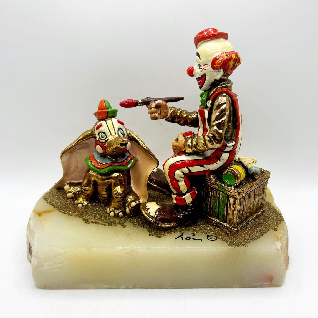 Ron Lee 1980s Large Dumbo Elephant & Hobo Joe Clown Sculpture Figurine ...