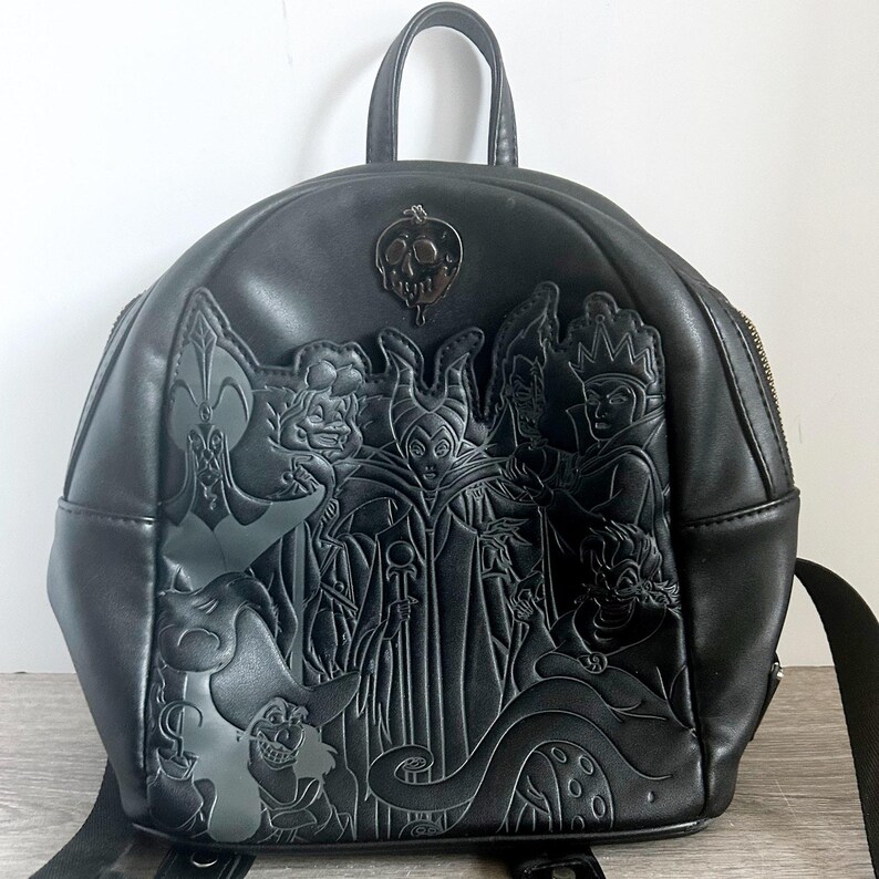Loungefly Backpack Disney Villains Full Cast Black Maleficent Jafar ...