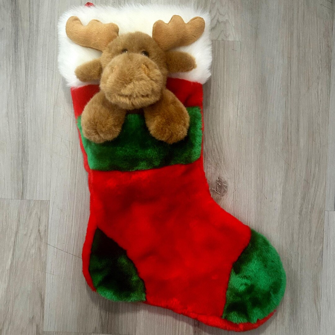Vintage Prima Creations Plush 3D Festive Moose Christmas Holiday ...