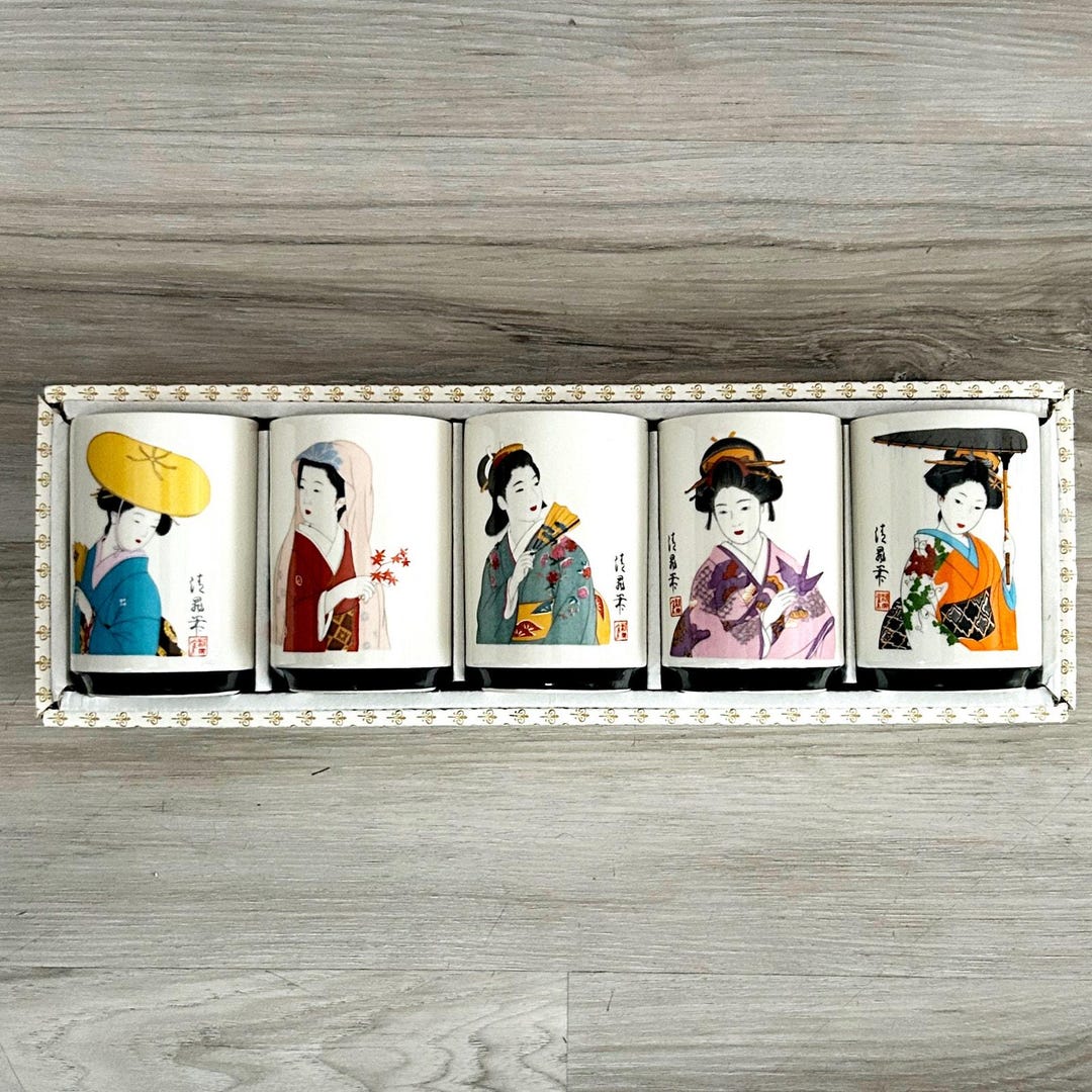 Vintage Japanese Nakagama Geisha Kyudo Woman in Kimono Tea Cup Made in ...