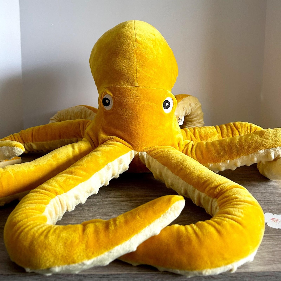 IKEA BLAVINGAD Soft Toy Octopus Yellow 20" Plush Stuffed Animal - Etsy