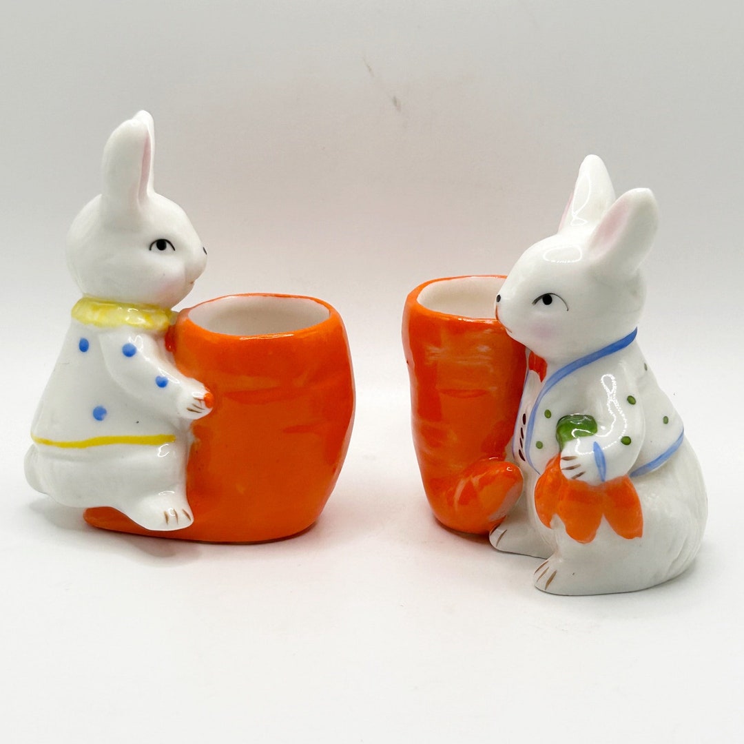 Rare Vintage Gemco Department Store Rabbit Couple & Carrots Candle ...