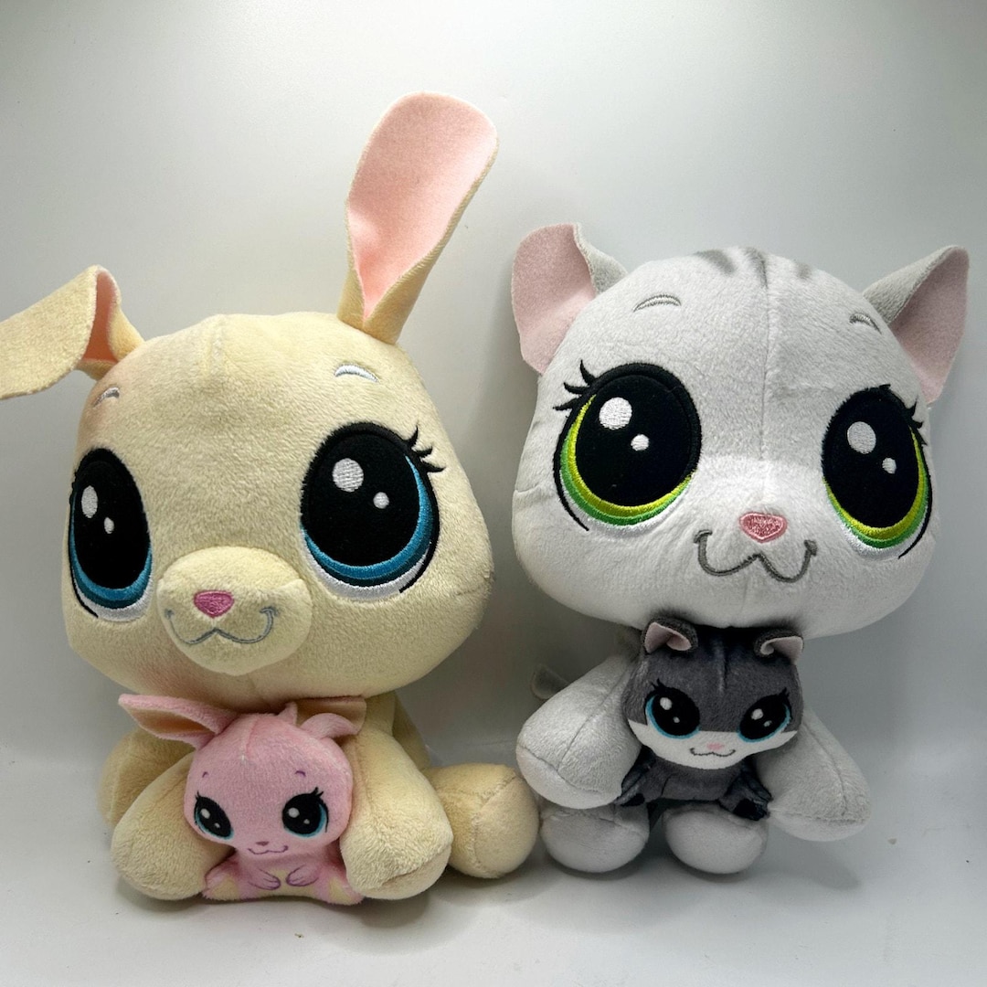 Hasbro My Littlest Pet Shop Rabbit & Cat Plush Stuffed Animals 2016 - Etsy