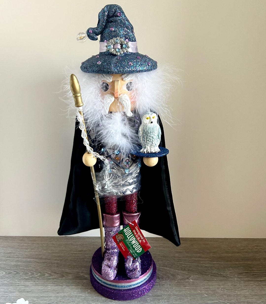Kurt S Adler 18" Hollywood Nutcrackers Wizard and Owl Wooden Nutcracker ...