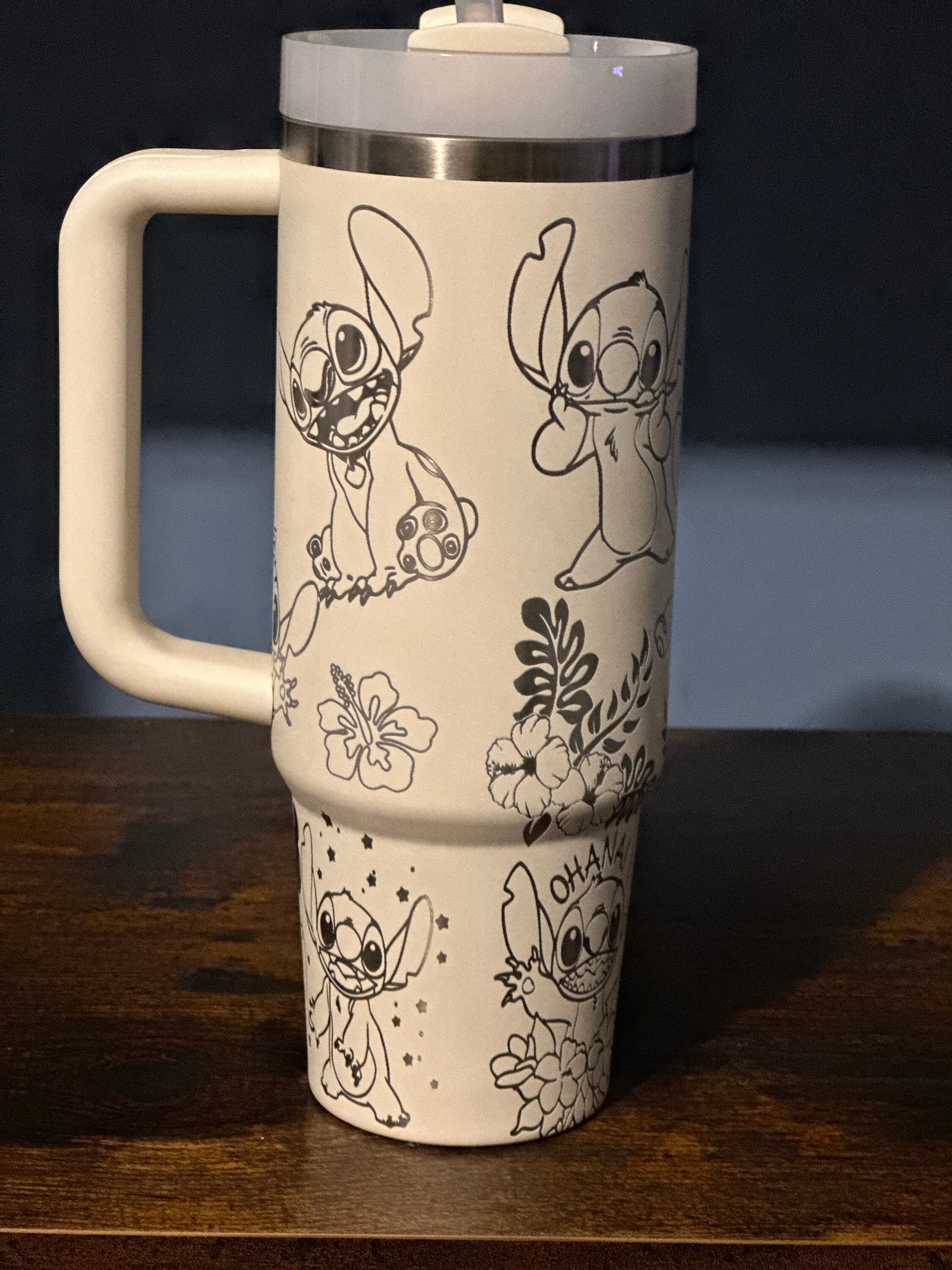 40 Ounce Stanley Brand Stitch Ohana & Disney Full Wrap Laser Engraved ...