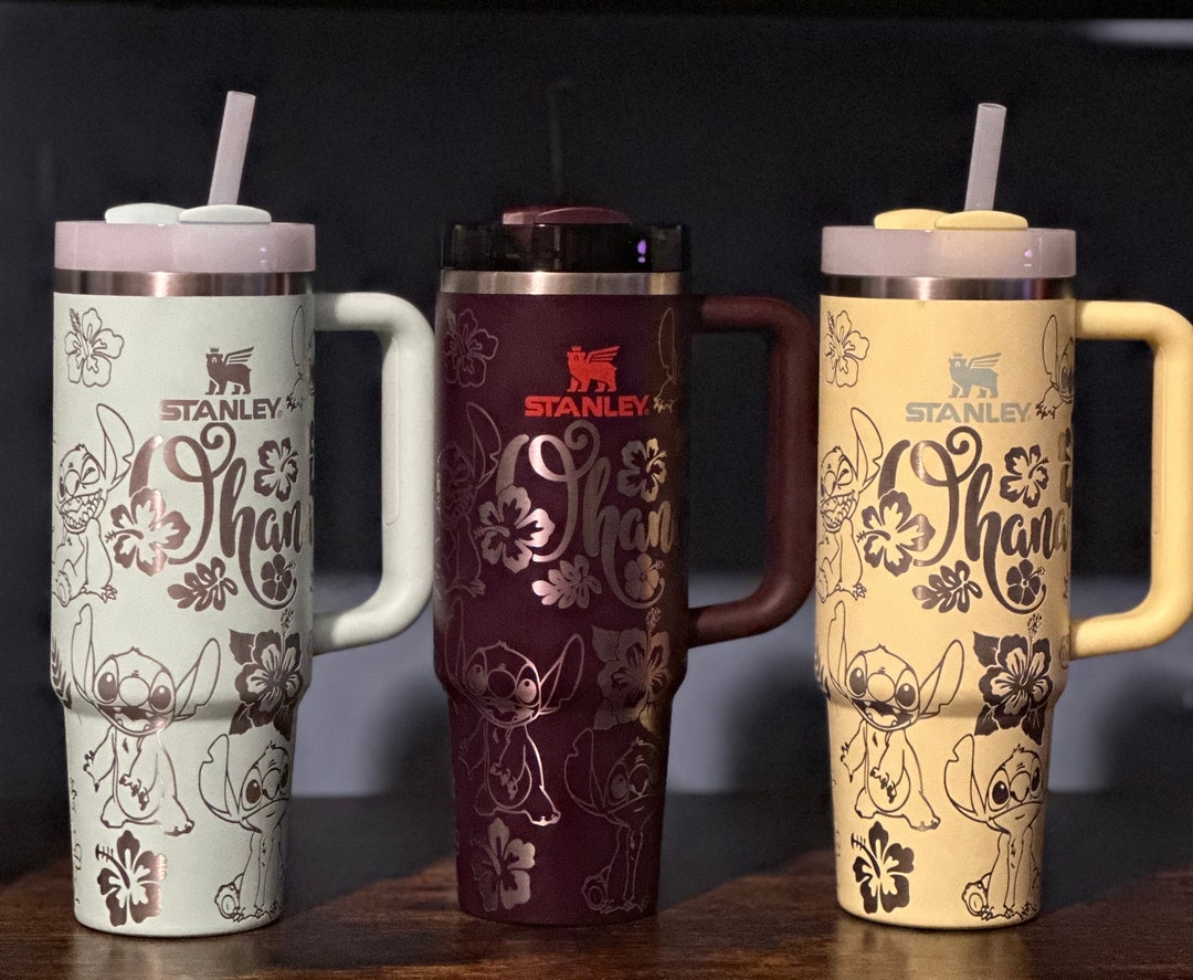 Stanley Brand 30 Ounce Stitch Ohana & Disney Full Wrap Laser Engraved ...