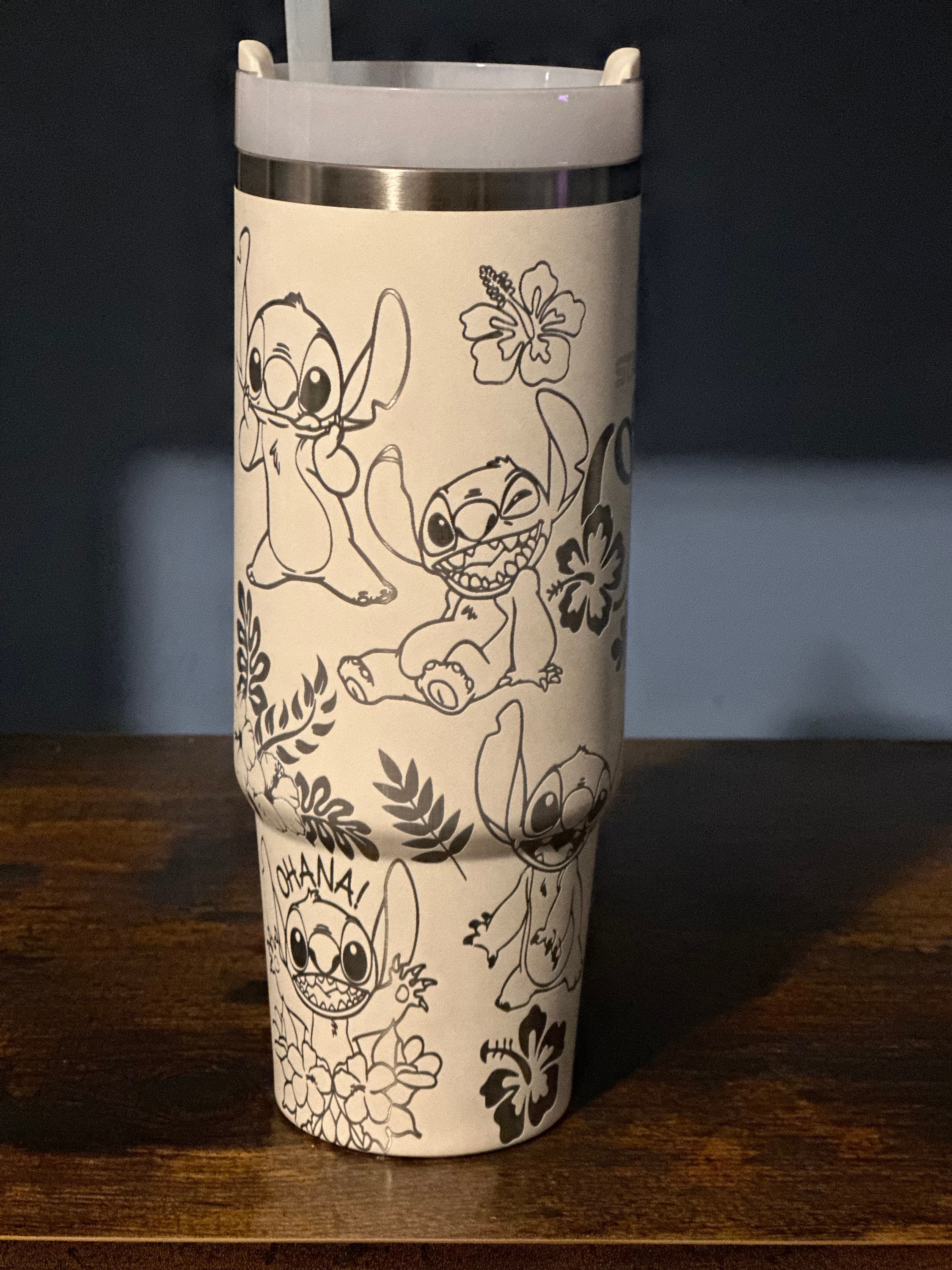 40 Ounce Stanley Brand Stitch Ohana & Disney Full Wrap Laser Engraved ...