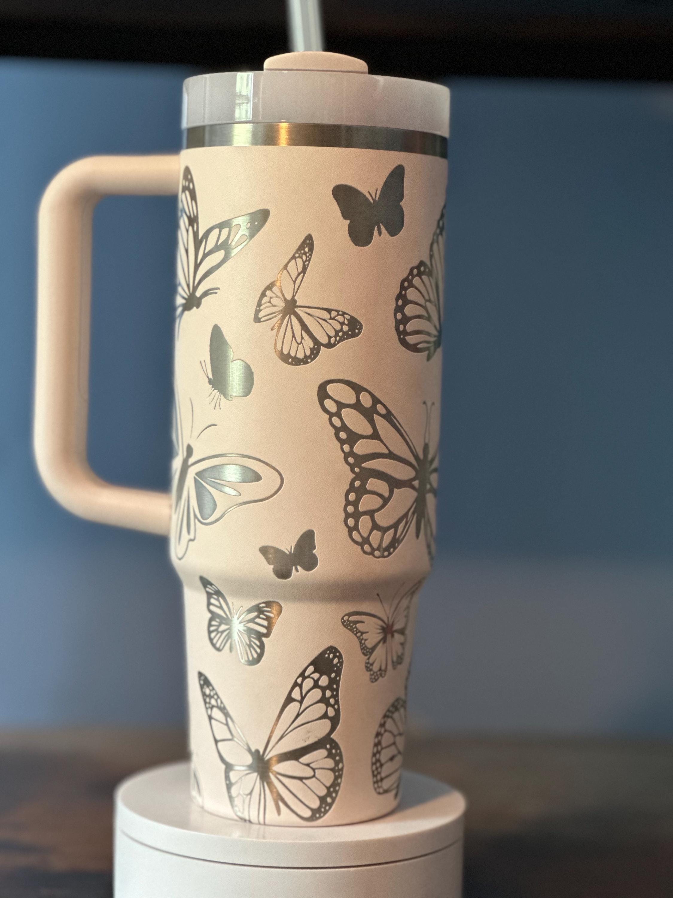 Stanley Brand 30 Ounce Butterfly Full Wrap Laser Engraved Tumbler - Etsy