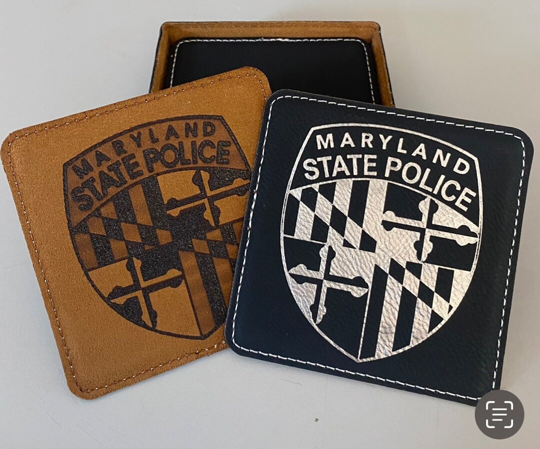 Maryland State Police Leather 6 Coaster Set, Maryland’s Finest, MSP ...