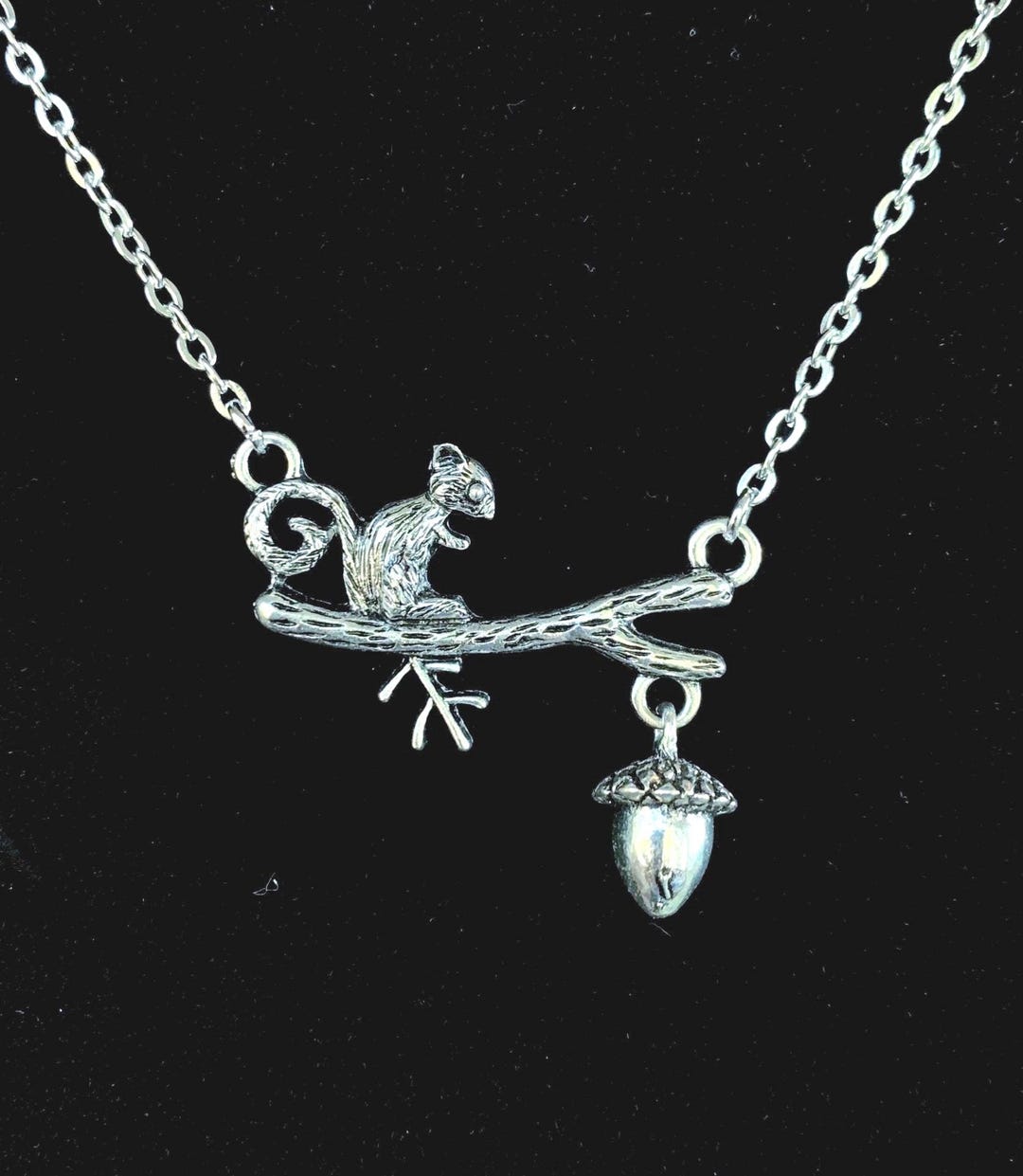 Chipmunk Choker Necklace; Squirrel With Acorn Branch; Cabin Wear ...