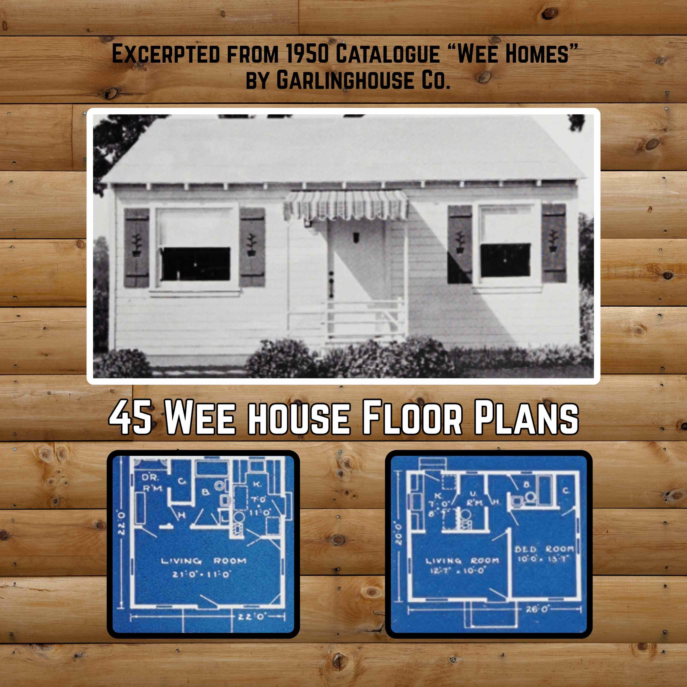 45 Wee House Floor Plans, Approx. 500 Sq. Ft. (PDF File, Excerpted From ...