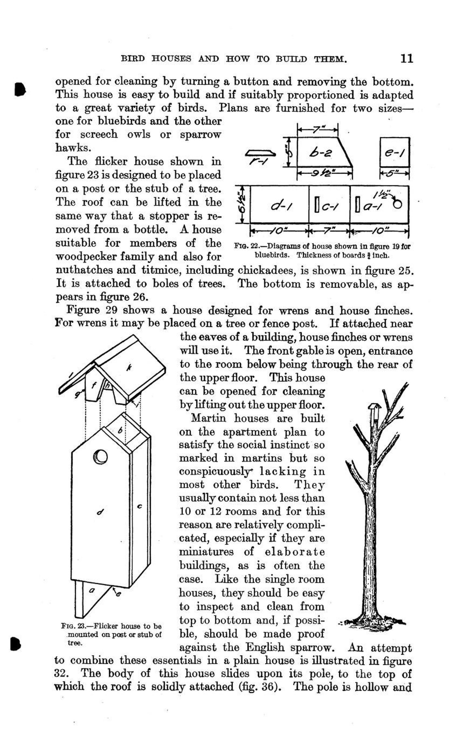 Bird House Plans Booklet: Bird Houses and How to Build Them (PDF ...
