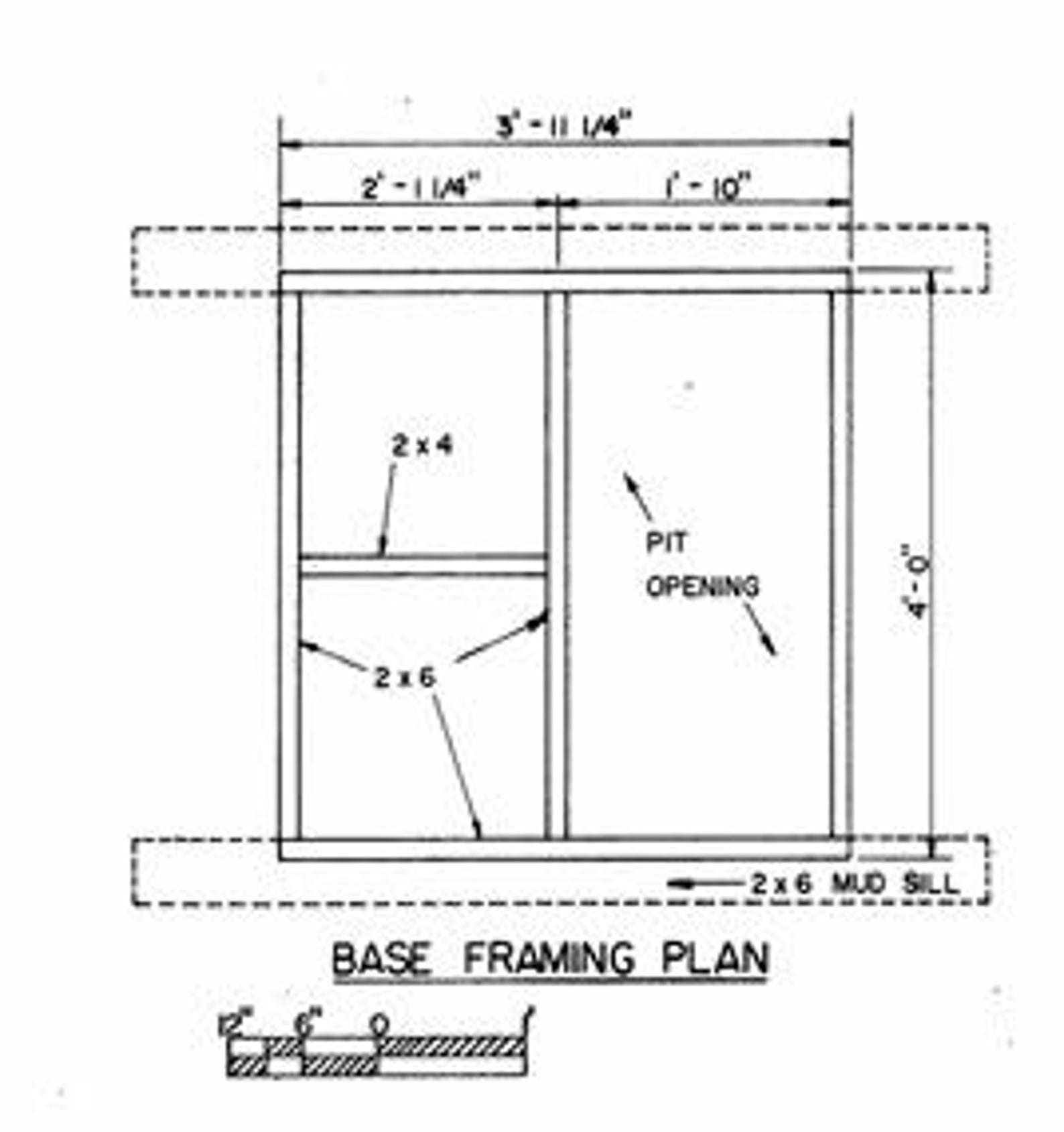 DIY Pit Privy Outhouse Plans (PDF, 1 Page Blueprint, From 1968 USDA ...
