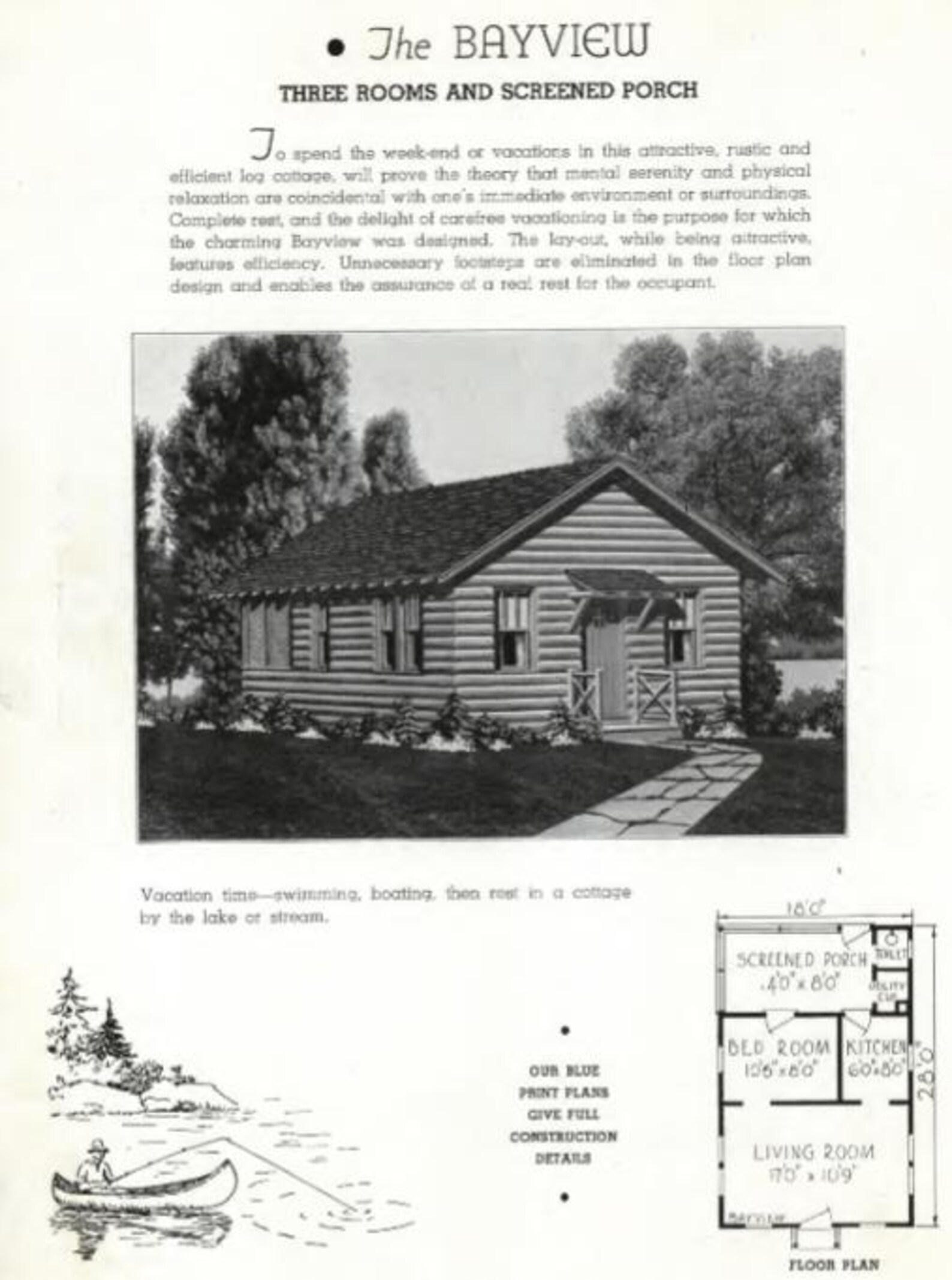 40+ Vintage Cabin & Cottage Floor Plans - Digital Download (PDF) - 33 ...