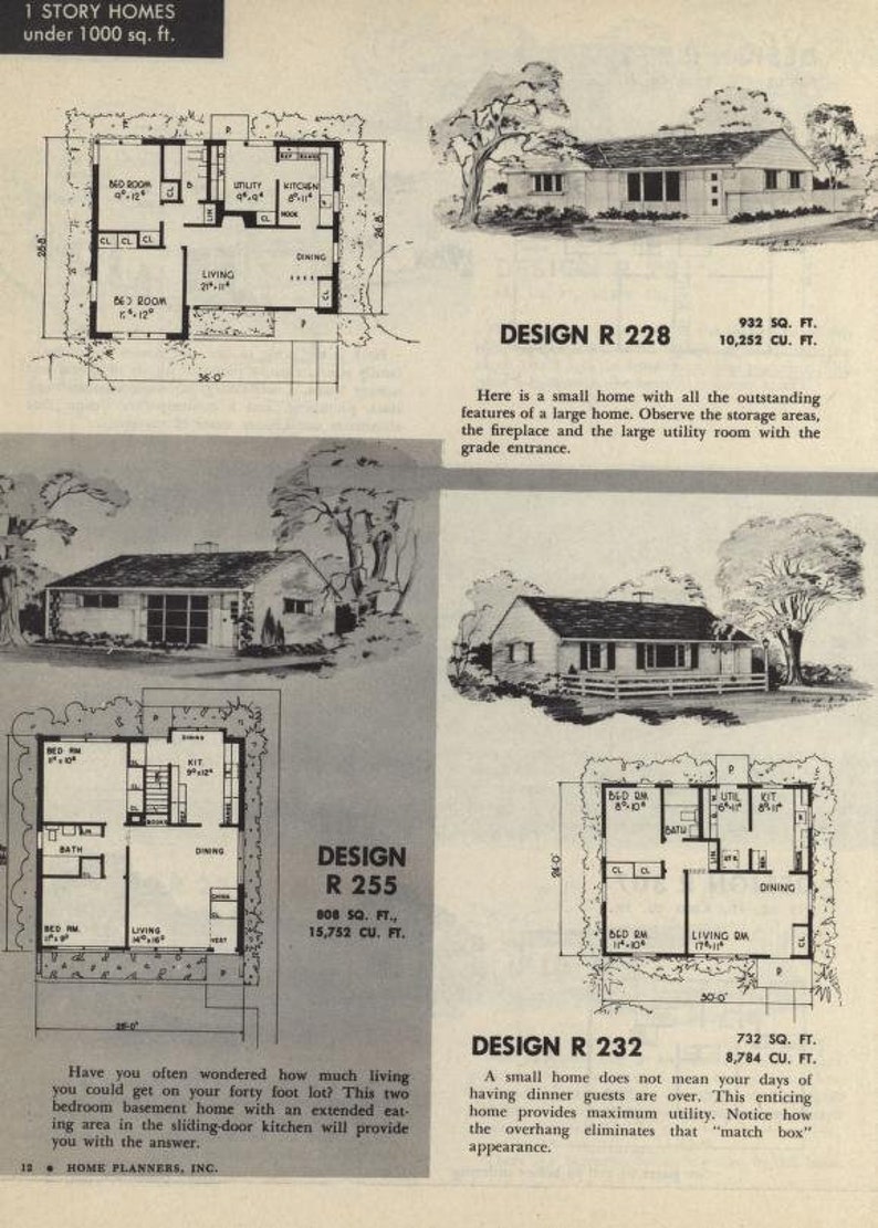 50 Small Home Floorplans (pdf Electronic File, Downloadable, Printable ...