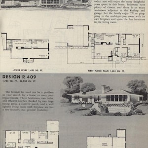 30 FLOORPLANS for Split-level or Hillside Homes (pdf File, Downloadable ...