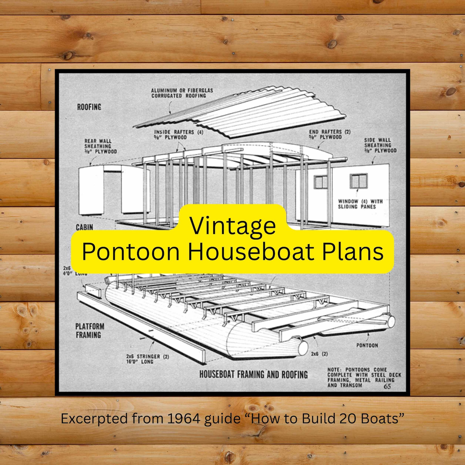 Vintage Pontoon Houseboat Plans (PDF File, 4 Pp., Diagrams ...