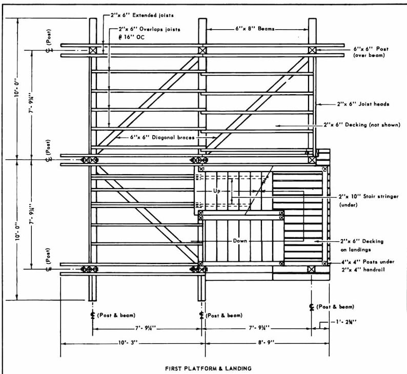 Lookout Tower Plans & Blueprint, 26 Feet High (PDF Instant Download, 4 ...