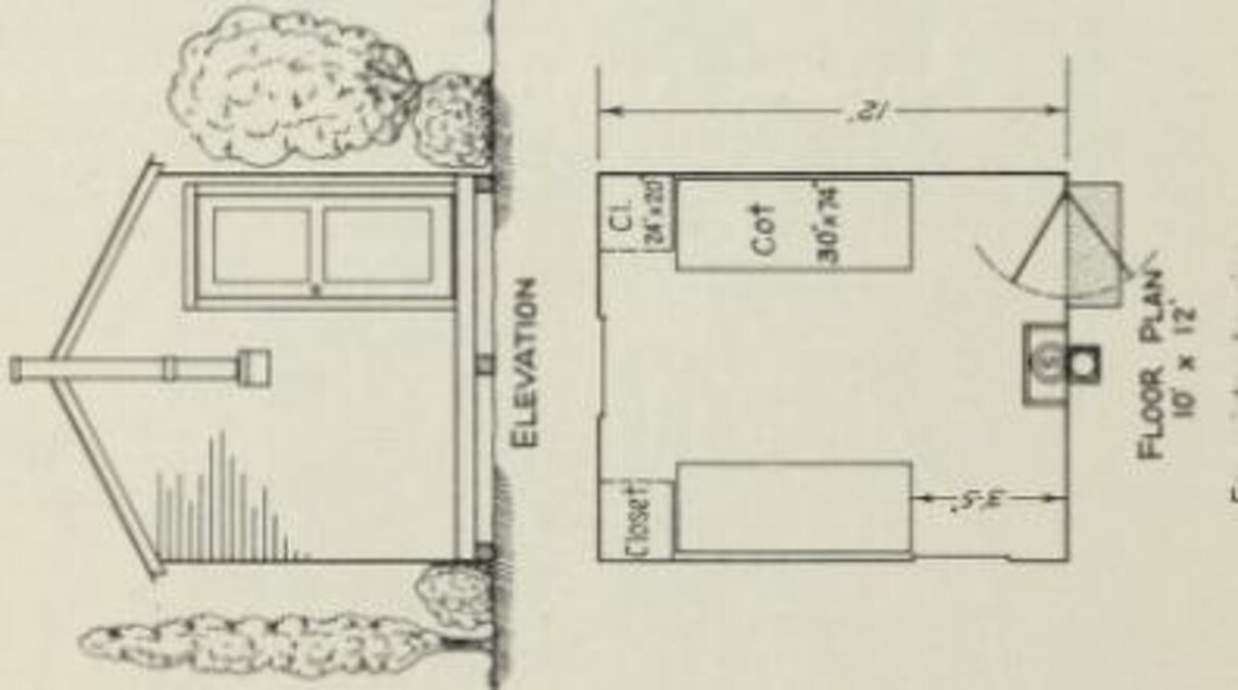 10' X 12' Bunkhouse Plans (PDF File, Excerpted From 1943 Agricultural ...