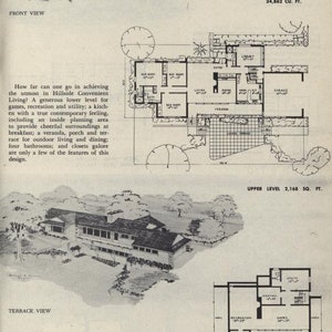 30 FLOORPLANS for Split-level or Hillside Homes (pdf File, Downloadable ...