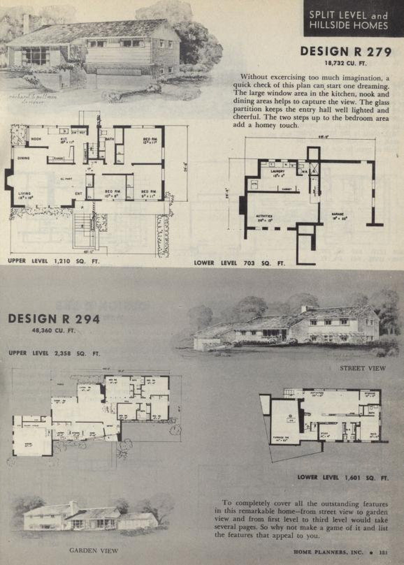 30 FLOORPLANS for Split-level or Hillside Homes (pdf File, Downloadable ...