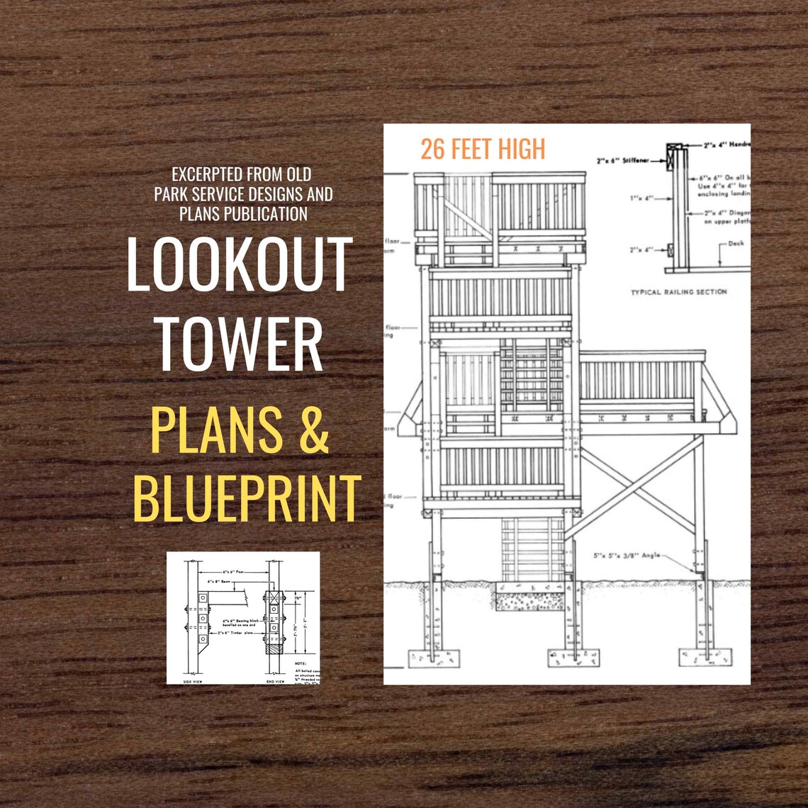 Lookout Tower Plans & Blueprint, 26 Feet High (PDF Instant Download, 4 ...