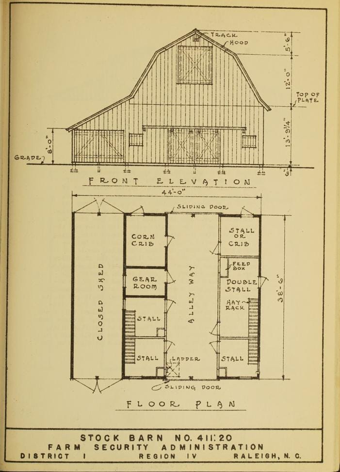 Vintage Barn and Farm Building Floor Plans (PDF File, 65 Pp. From 1940 ...