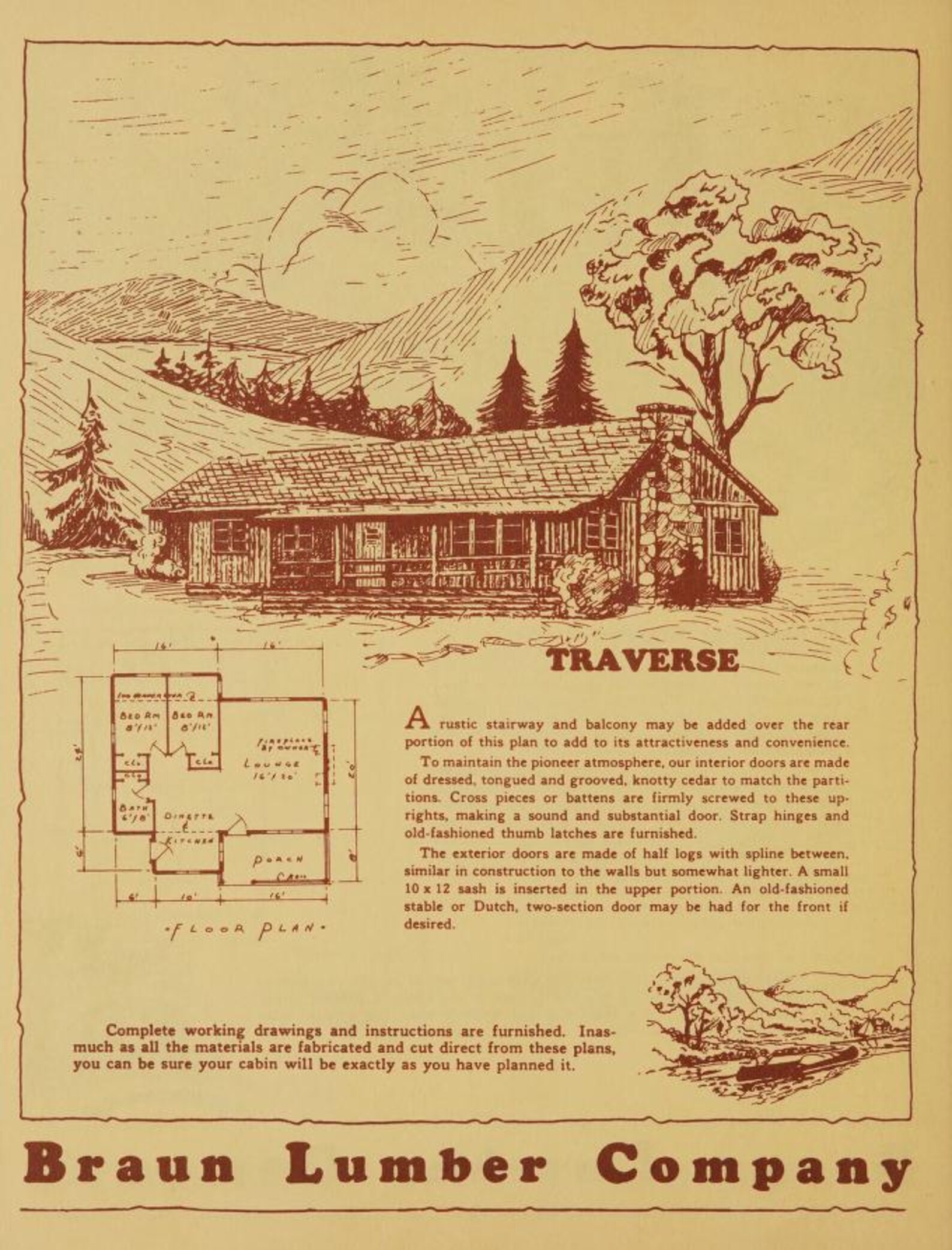 20 Retro Cabin Floor Plans (PDF File, From 1949 Catalogue "braun Cedar ...