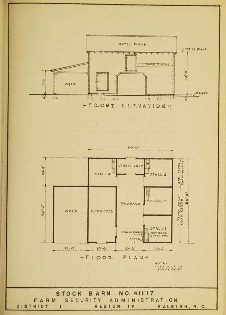 Vintage Barn and Farm Building Floor Plans (PDF File, 65 Pp. From 1940 ...