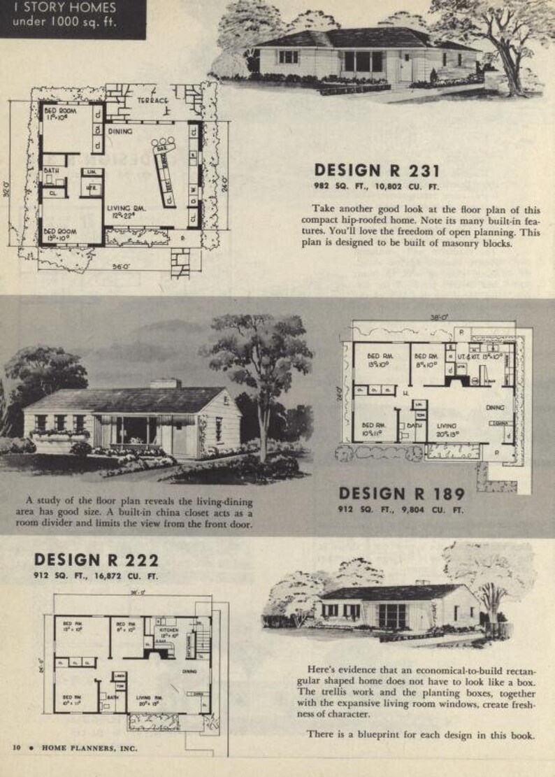 50 Small Home Floorplans (pdf Electronic File, Downloadable, Printable ...