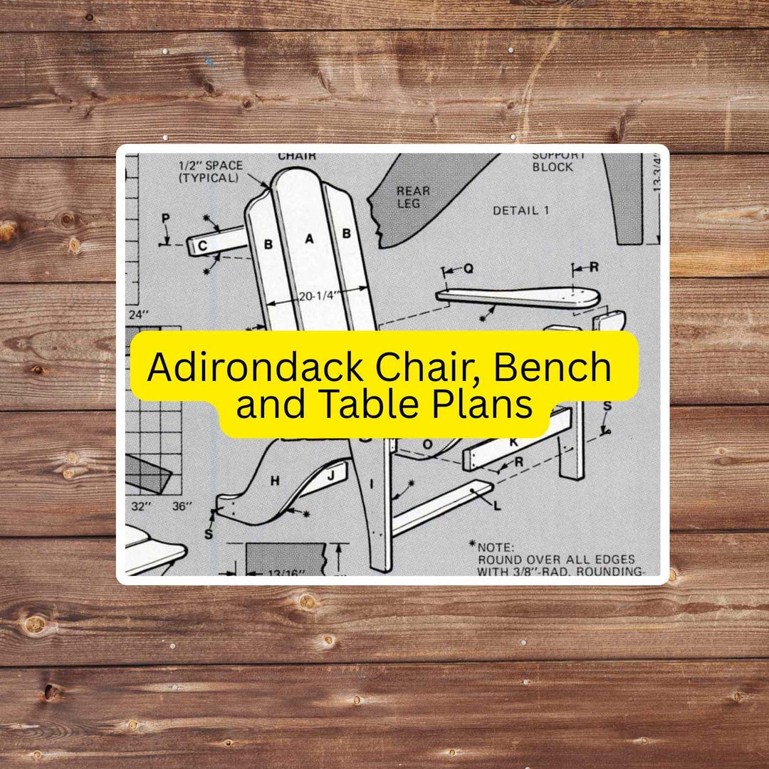 Adirondack Chair, Bench & Table Plans (PDF File, Excerpted From Vintage ...