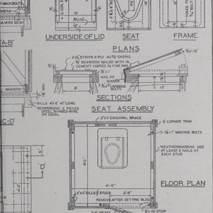 Vintage Outhouse, Pit Privy Construction Plans (PDF, Downloadable for I ...