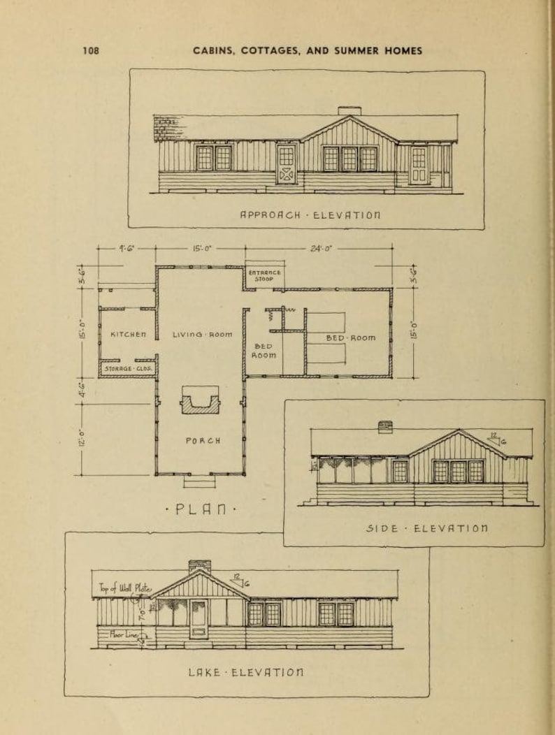 Cabin Plans: Cabins, Cottages & Summer Homes (21 Floor Plans Excerpted and Republished in ...