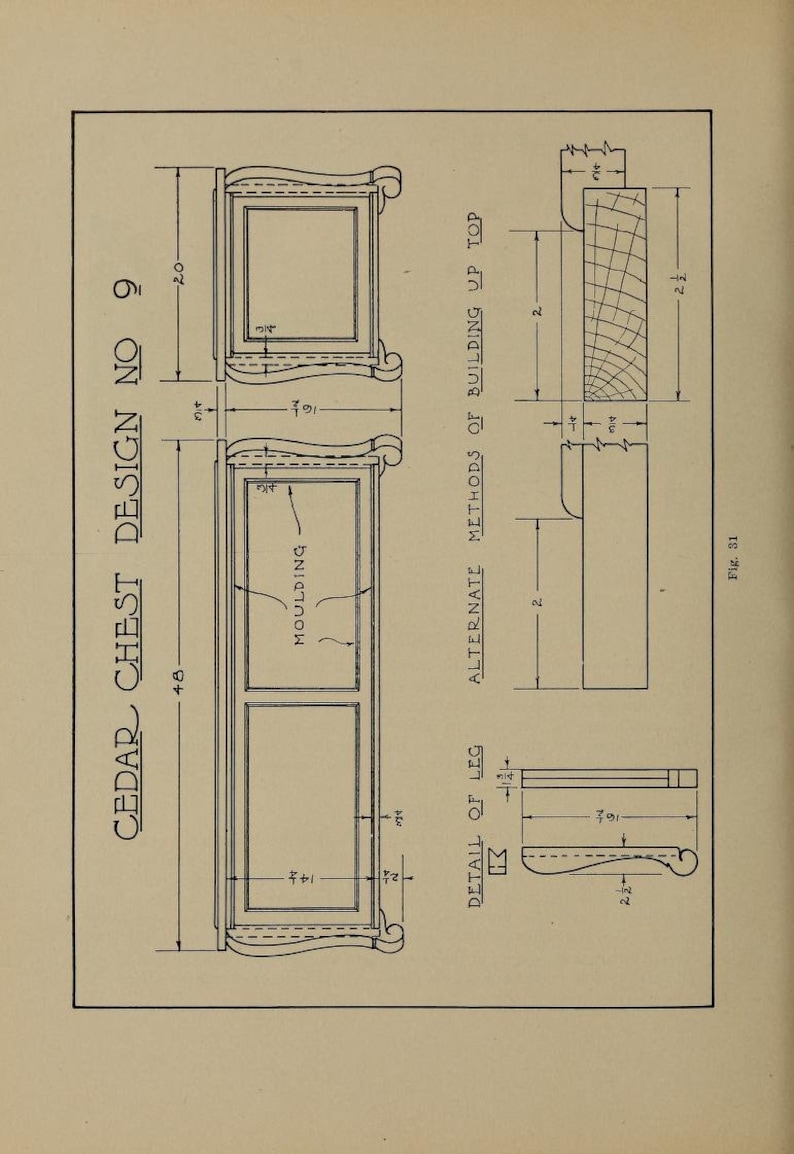 Vintage Cedar Chest Plans: How to Make Cedar Chests PDF FILE, 21 ...