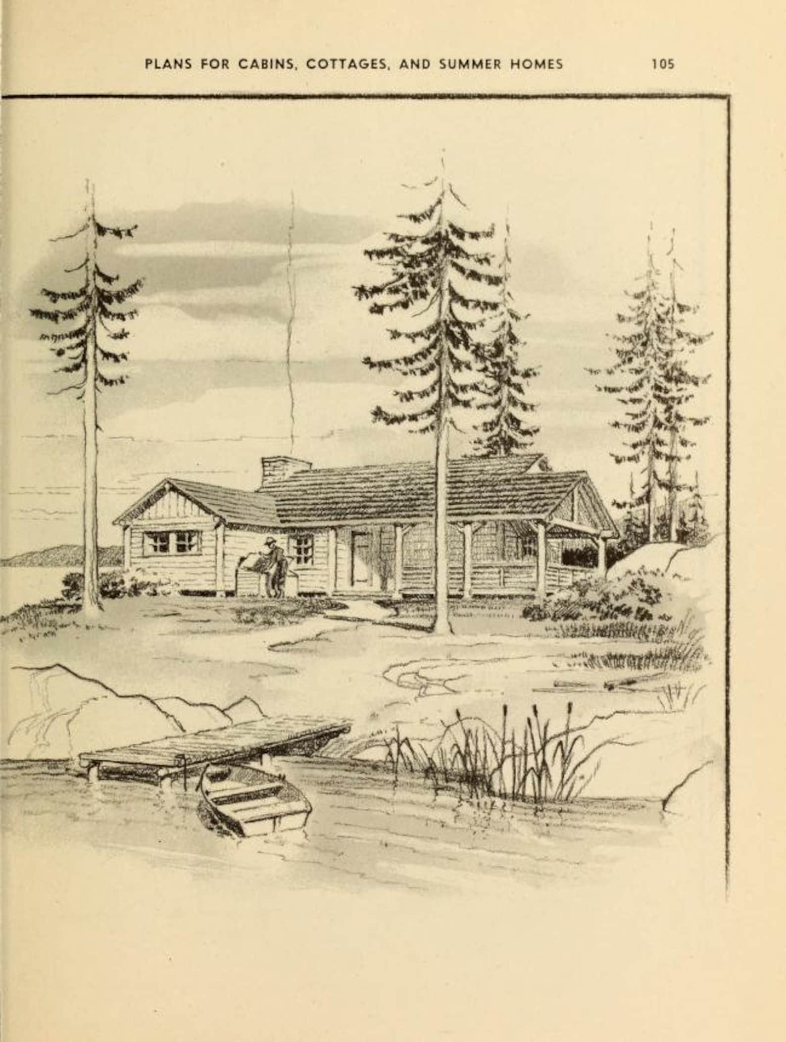 19 Vintage Cabin Floorplans (PDF File, Downloadable, Printable) - Etsy