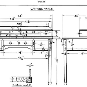 Vintage Desk Building Plans, 10 Woodworking Designs/blueprints (PDF ...