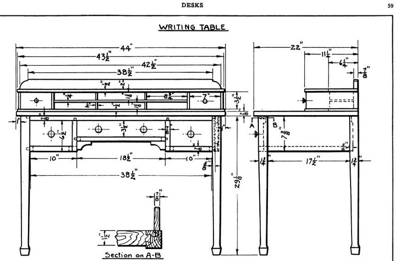 Vintage Desk Building Plans, 10 Woodworking Designs/blueprints PDF ...