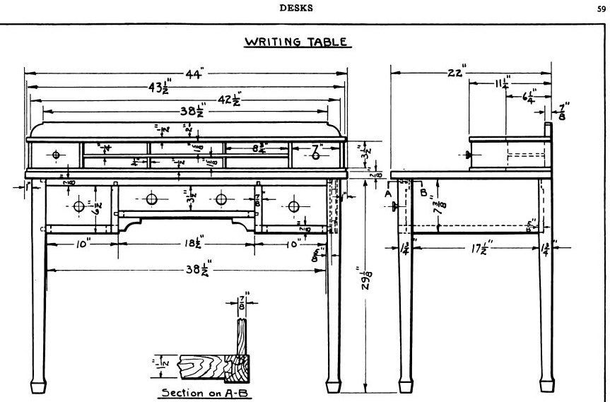 Vintage Desk Building Plans, 10 Woodworking Designs/blueprints PDF ...
