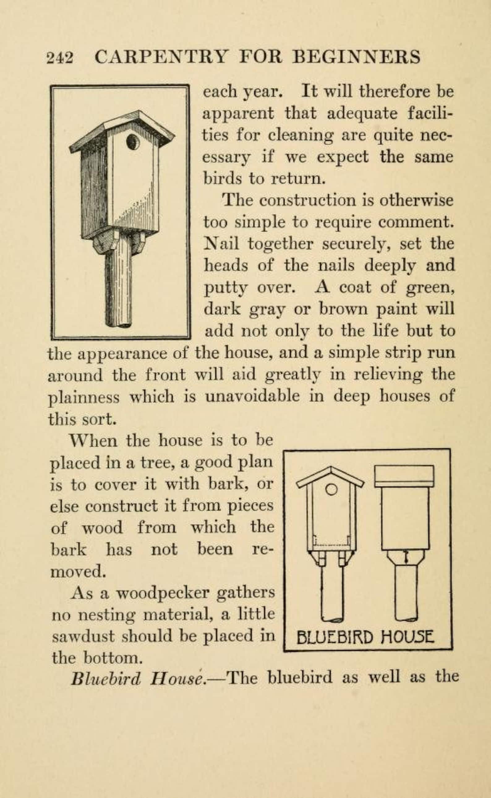 6 Classic DIY Bird House Woodworking Instructions & Plans (instant ...