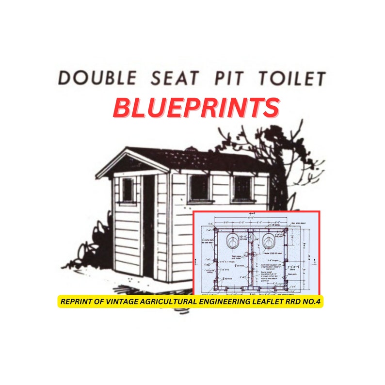 Double Stall Outhouse /two Seat House Plans (PDF, Instant Download ...