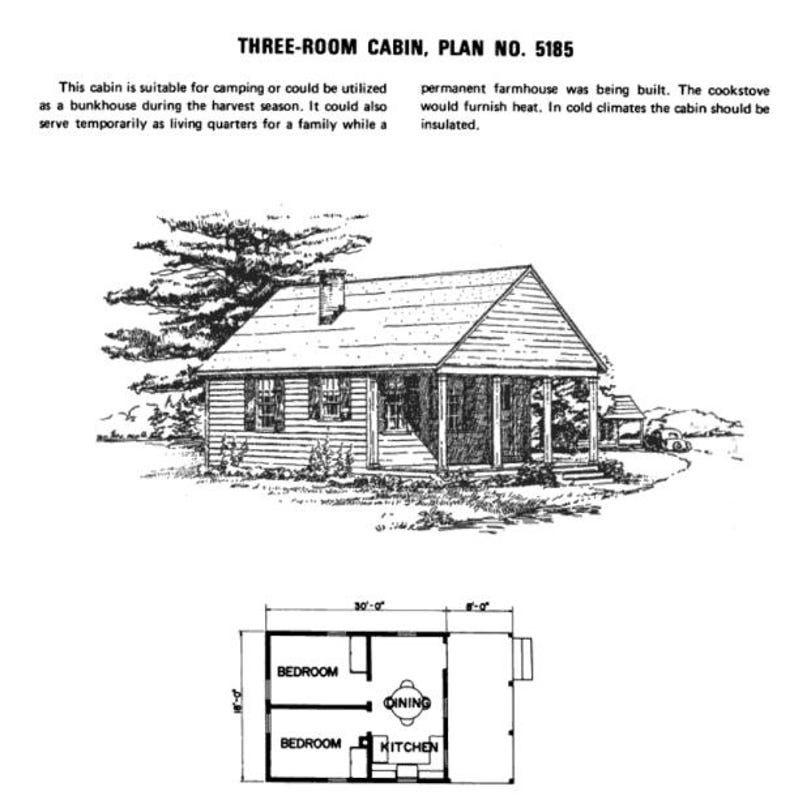 Tiny Cabin Blueprint, 18'x22' (downloadable PDF File, 1-page Blueprint ...