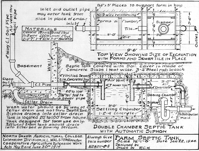 2 Septic Tank Design Blueprint Plans (PDF File, 2 Separate Blueprints ...