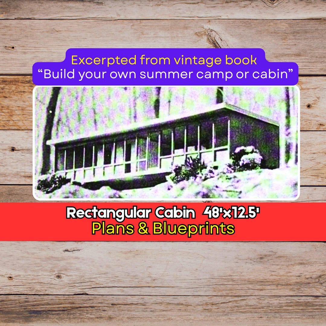 Rectangular Cabin Plan Blueprint, 48'x12.5' (PDF File, 8pp, Diagrams ...