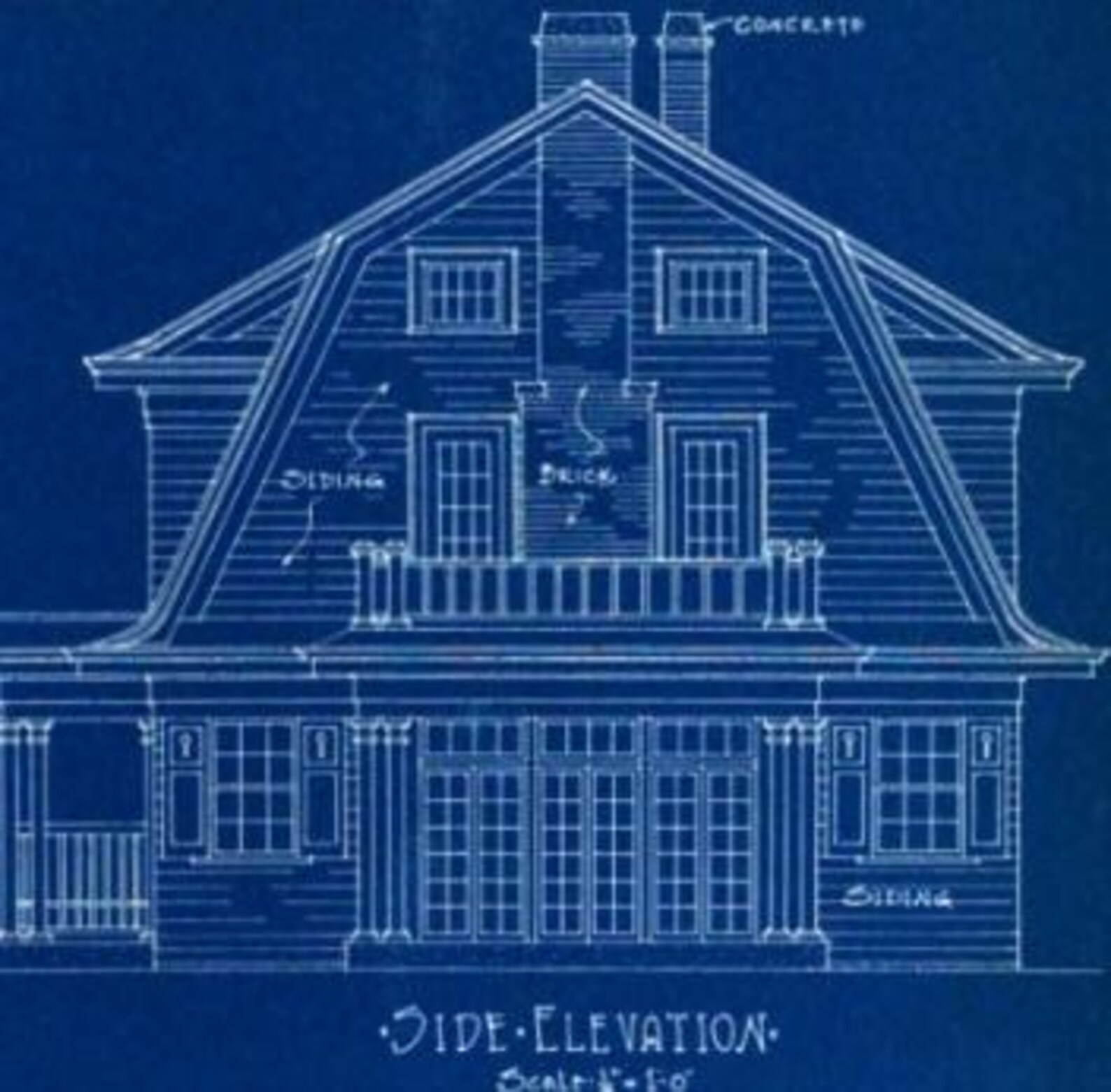 7-room Colonial House Blueprint (PDF File, Instant Download, 4 Pages ...