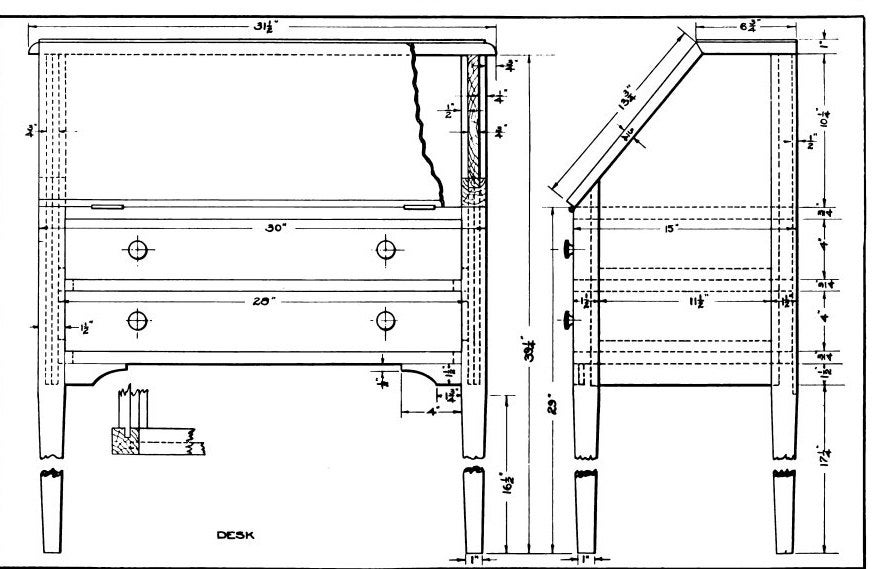 Vintage Desk Building Plans, 10 Woodworking Designs/blueprints PDF ...