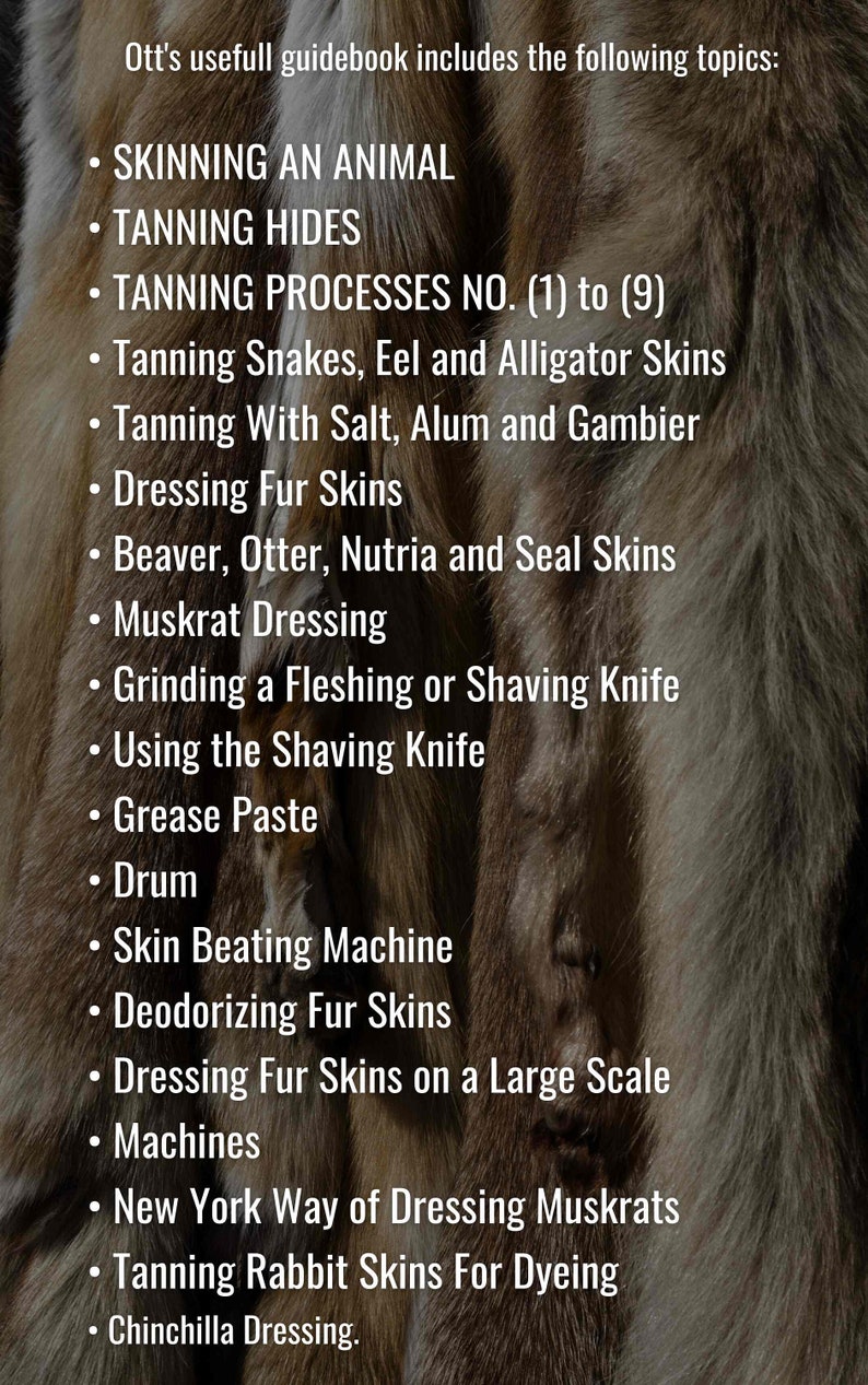 Dressing and Tanning of Fur Skins and Hides (1922) (PDF E-book ...