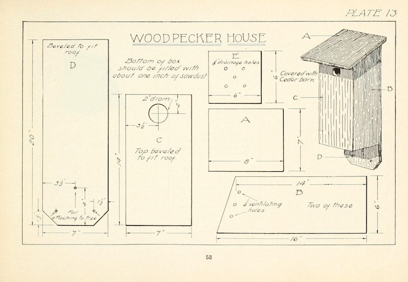 Bird House Building Plans, 18 Designs (PDF File, E-book) - Etsy